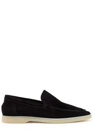 AURELIEN Yacht Suede Loafers - Black