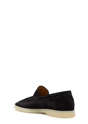 AURELIEN Yacht Suede Loafers - Black