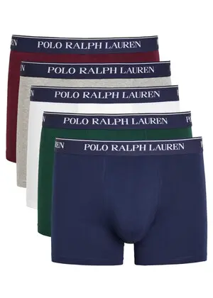 Polo Ralph Lauren Logo-jacquard Stretch-cotton Trunks - Multicoloured