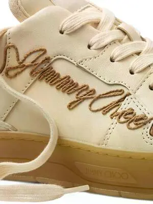 JIMMY CHOO Florent Embroidered Leather Sneakers