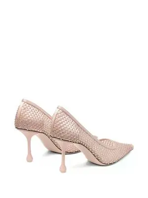 JIMMY CHOO 80mm Ixia Crystal-embellished Mesh Pumps