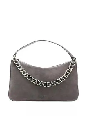 TWINSET Liliane Chain-embellished Suede Shoulder Bag - Grey