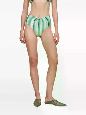 Cult Gaia Oswin Painted-stripe Bikini Bottom - Green