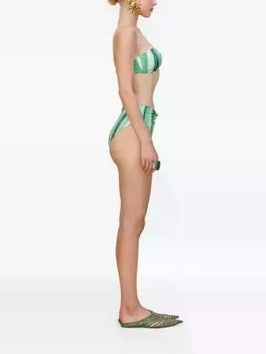 Cult Gaia Oswin Painted-stripe Bikini Bottom - Green