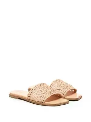 Chloé Soleil Embroidered Woven Sandals