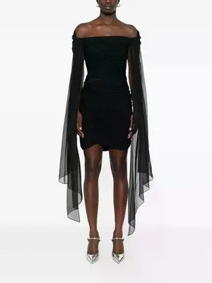 Givenchy Off-shoulder Draped Mini Dress