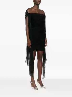 Givenchy Off-shoulder Draped Mini Dress