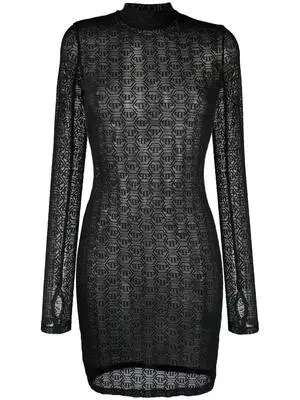 Philipp Plein Monogram Tulle Mini Dress