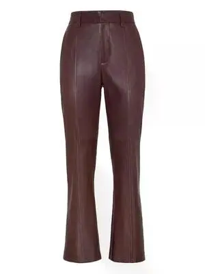 Brunello Cucinelli Leather Flared Trousers