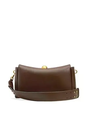 AMI Paris Medium Carrousel Leather Bag - Brown