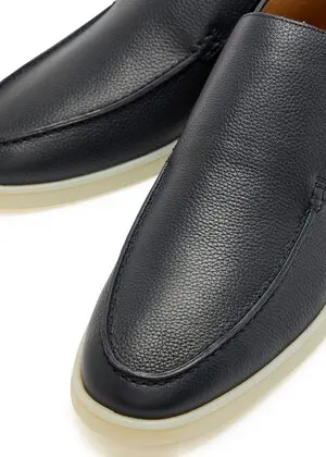 AURELIEN City Grained Leather Loafers - Navy