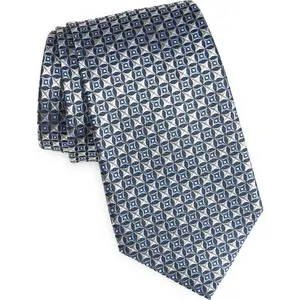 Nordstrom Patterned Silk Necktie Silver