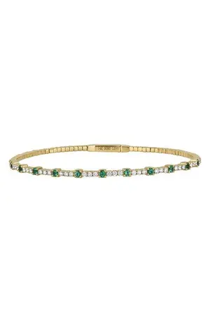 Bony Levy El Mar Diamond And Gemstone Bangle - 18k Yellow Gold Emerald