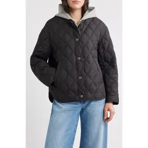 Sam Edelman Hooded Quilted Jacket - Black