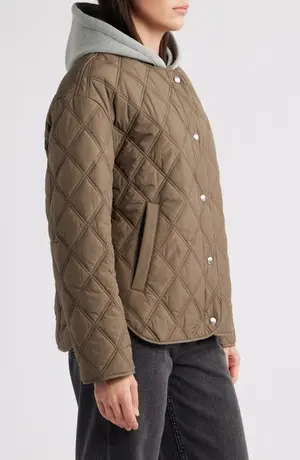 Sam Edelman Hooded Quilted Jacket - Sage