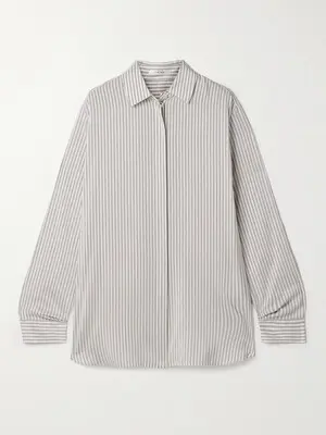 THE ROW Vanda Striped Silk Shirt