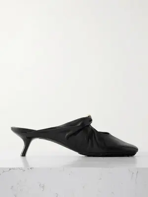 Loewe Pebble Embellished Cutout Leather Mules - Black