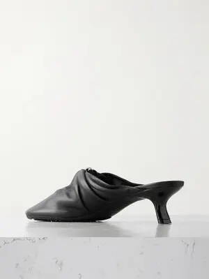 Loewe Pebble Embellished Cutout Leather Mules - Black