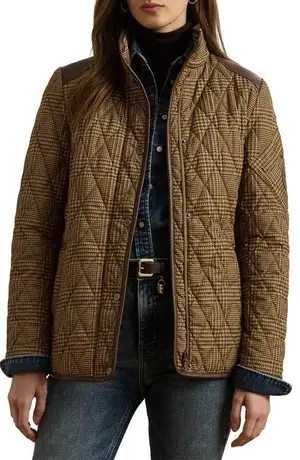 Ralph Lauren Houndstooth Quilted Barn Jacket