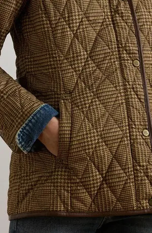 Ralph Lauren Houndstooth Quilted Barn Jacket