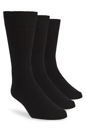 Nordstrom Assorted Crew Socks 3-pack - Black