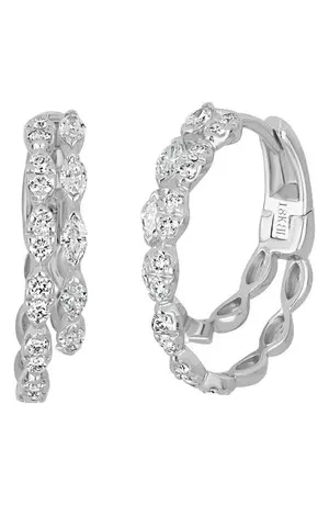 Bony Levy Getty Diamond Hoop Earrings - 18k White Gold