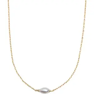 Argento Vivo Faux Rice Pearl Pendant Necklace - Gold