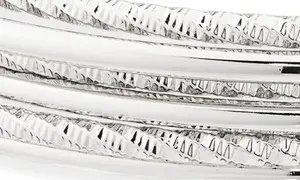 Nordstrom Set Of Five Mixed Texture Bangle Bracelets - Silver