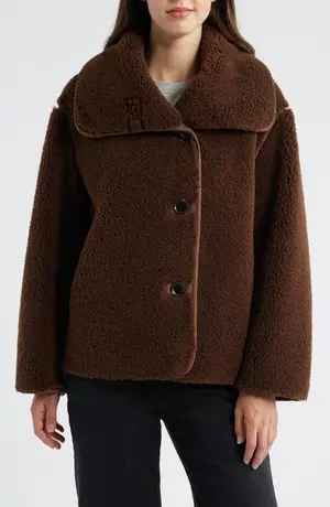 Sam Edelman Faux Shearling Jacket - Chocolate