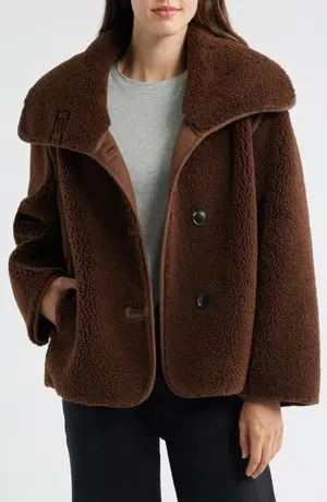 Sam Edelman Faux Shearling Jacket - Chocolate