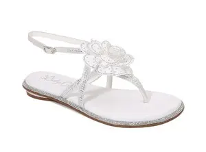 LADY COUTURE Floral Thong Sandals - White