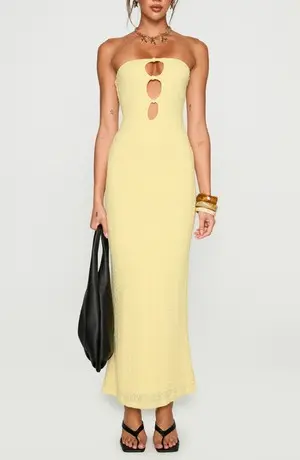 open lace back dress South Of France Maxi Dress Yellow main image 0