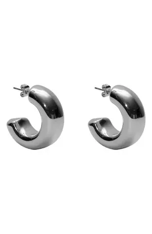 Argento Vivo Huggie Hoop Earrings - Silver