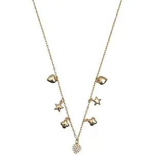 Argento Vivo 18k Plate Sterling Silver Charm Necklace - Gold