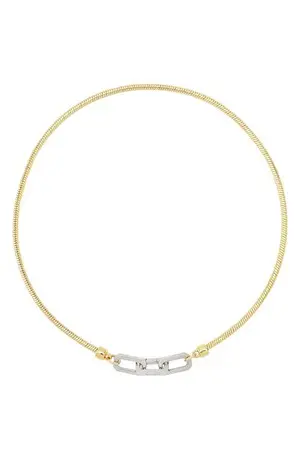 ALLSAINTS Snake Chain Collar Necklace - Gold/ Rhodium