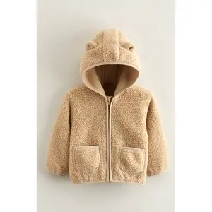 TUCKER + TATE Faux Shearling Hooded Jacket - Tan Stock
