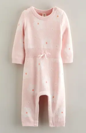 TUCKER + TATE Cotton Sweater Romper - Pink Balm Cady Floral