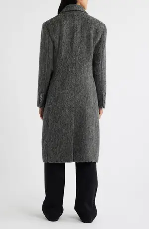 Michael Kors Fitted Longline Coat - Med Grey Heather