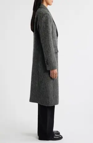 Michael Kors Fitted Longline Coat - Med Grey Heather