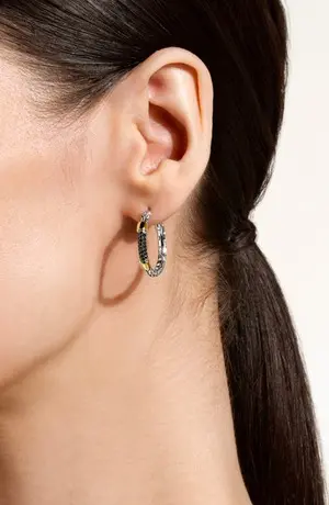 John Hardy Jh Essentials Pave Hoop Earrings