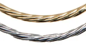 Argento Vivo Two-tone Twisted Bangle Set