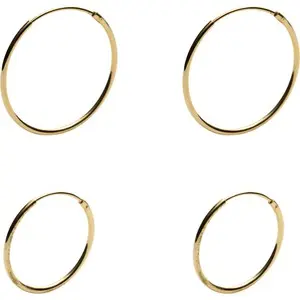 Argento Vivo Endless Hoop Earring Set - Gold