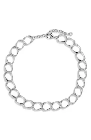 Nordstrom Oversize Curb Link Collar Necklace - Silver