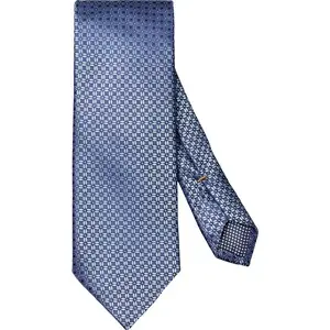 Eton Floral Geometric Silk Neck Tie - Navy
