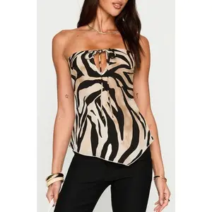 Princess Polly Strapless Animal Print Top