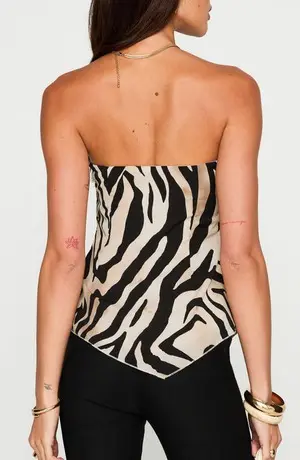 Princess Polly Strapless Animal Print Top