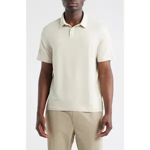 Zella Dynamic Stripe Polo Beige Birch Stripe