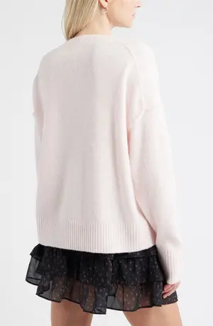 Bp. Oversized V-neck Sweater - Pink Primrose