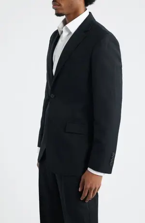 OPEN EDIT Slim Fit Solid Linen Blend Sport Coat