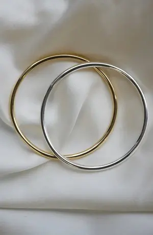 Argento Vivo Two-tone Bangle Set